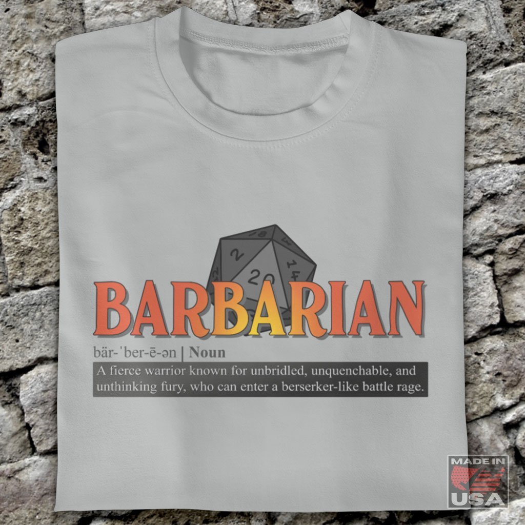 Barbarian Class Definition - Funny Dungeons & Dragons T-Shirt (Unisex ...