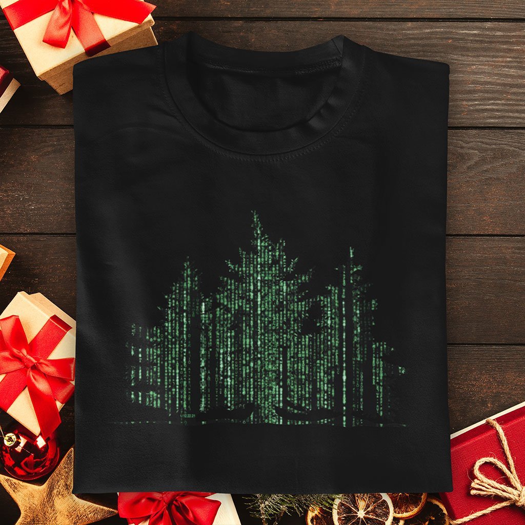 Merry Matrix Trees - Fun Matrix Christmas T-Shirt (Unisex) - NAB It Designs